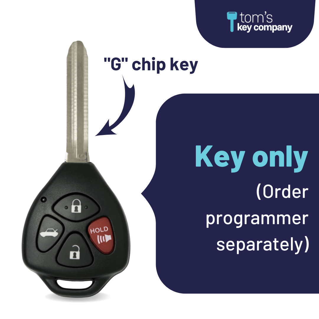 Toyota Camry Key and Remote ("G" Chip Key with 4 Button Keyless Entry Remote FOB) HYQ12BBY-4B-G ...