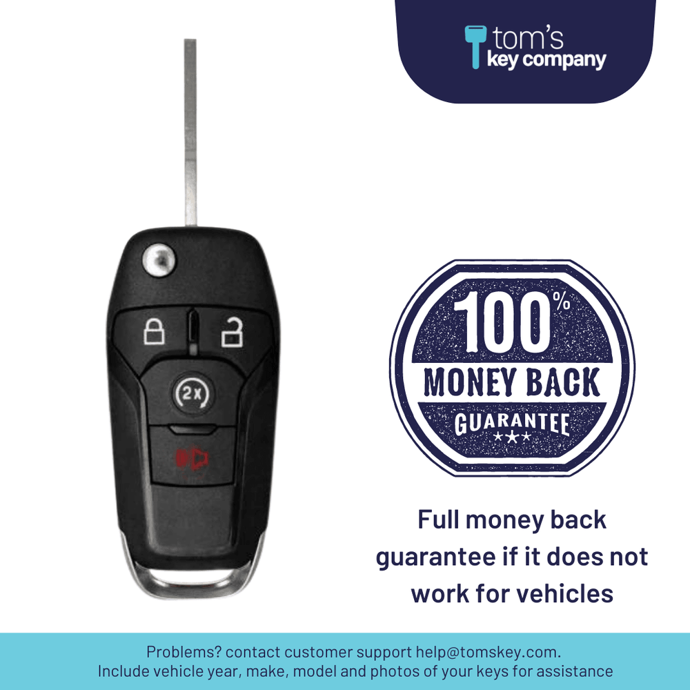 Ford Aftermarket Keyless Entry Flip Key 4-Button with Remote Start (FO