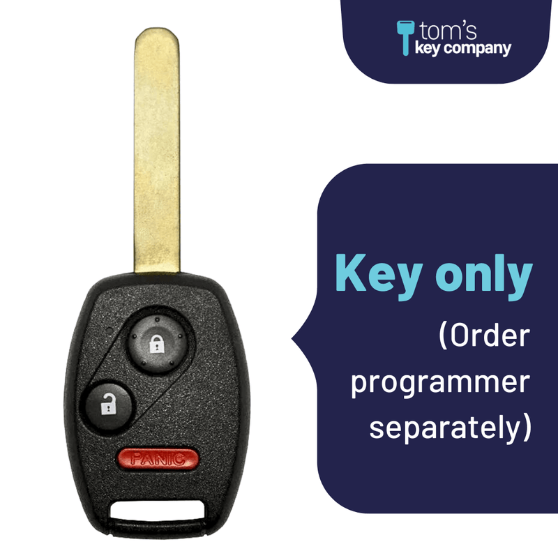 Honda Fit, Odyssey, Ridgeline Key and Keyless Entry Remote - 3 Button