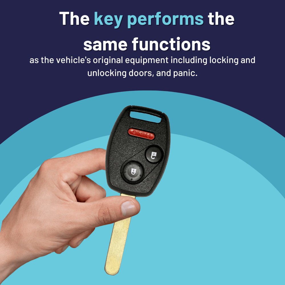 Honda Fit, Odyssey, Ridgeline Key and Keyless Entry Remote - 3 Button
