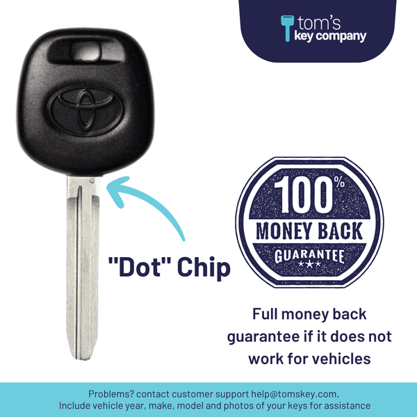 Toyota Logo "dot" Chip Transponder Key for Select Toyota and Scion