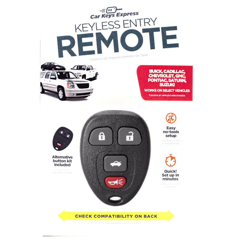 Keyless Entry Remote for Select Buick, Cadillac, Chevrolet, GMC, Ponti