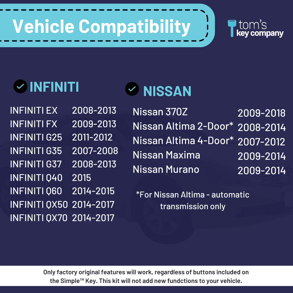 Nissan & INFINITI Simple Key - Program Smart Key Fobs for Your Vehicle