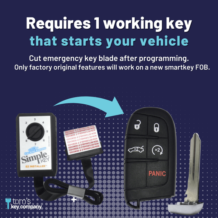Chrysler, Dodge, Jeep and Ram Simple Key Programmer for Smart Key Fob