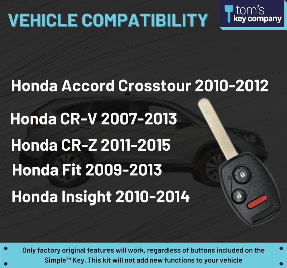 Simple Key Programming Kit - Honda Accord Crosstour 2010-2012/Honda CR