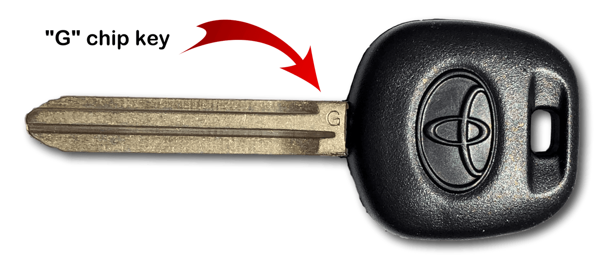 Toyota Logo "G" Chip Transponder Key for Select Toyota and Scion